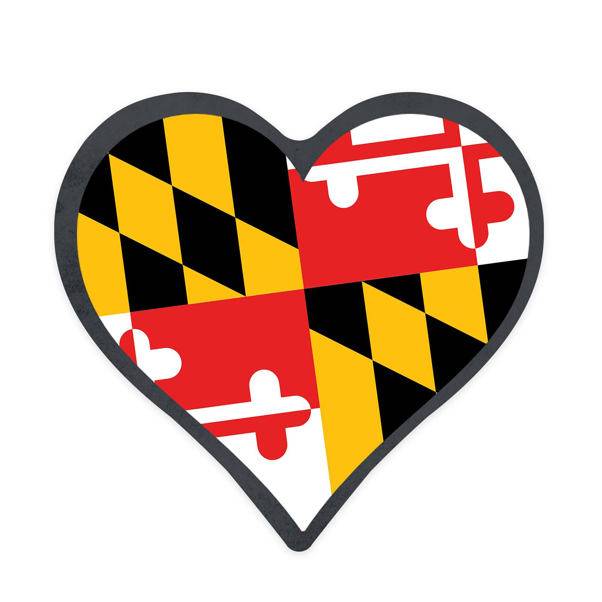 Maryland Flag Heart Die-Cut Sticker – The Maryland Store