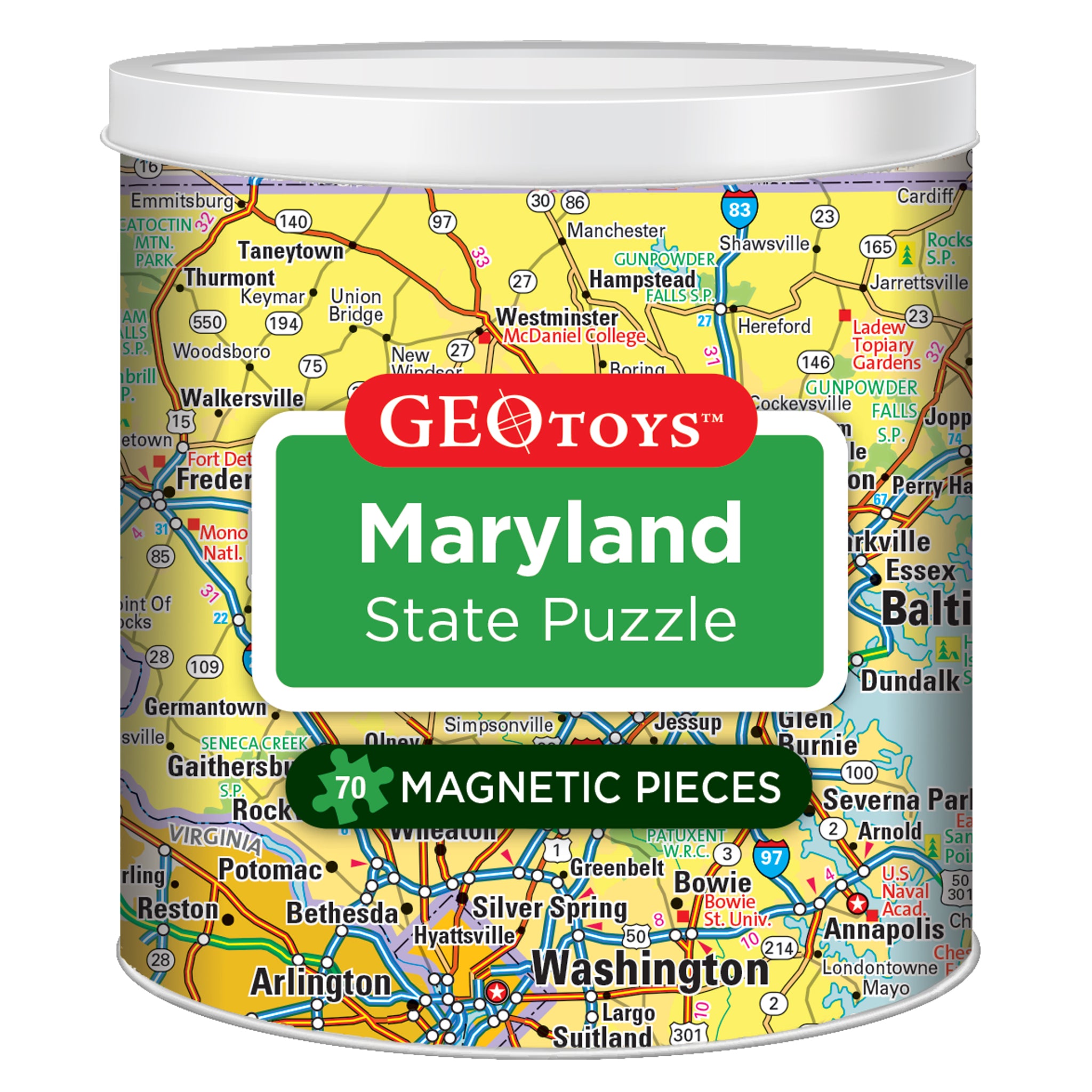 Maryland State Map Magnetic 70 Piece Puzzle – The Maryland Store
