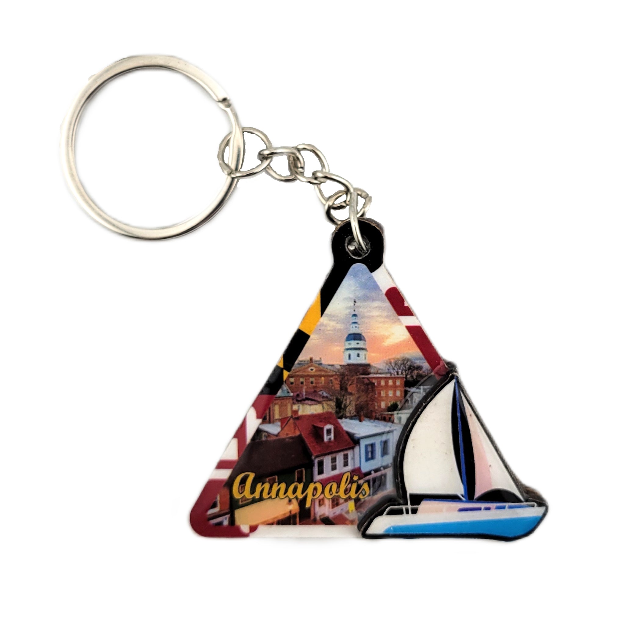Annapolis Sailboat Triangle Key Ring – The Maryland Store