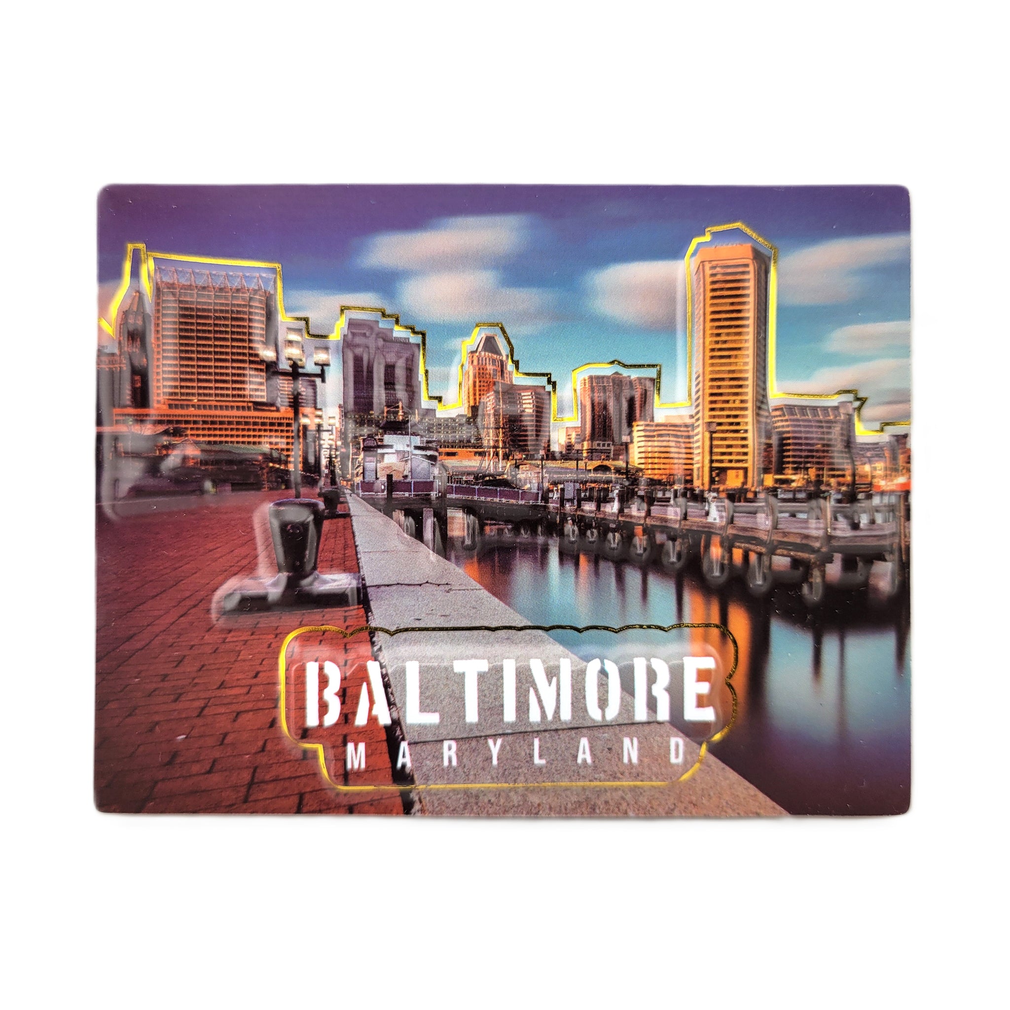 Baltimore Inner Harbor and Skyline Pop Out Magnet – The Maryland Store