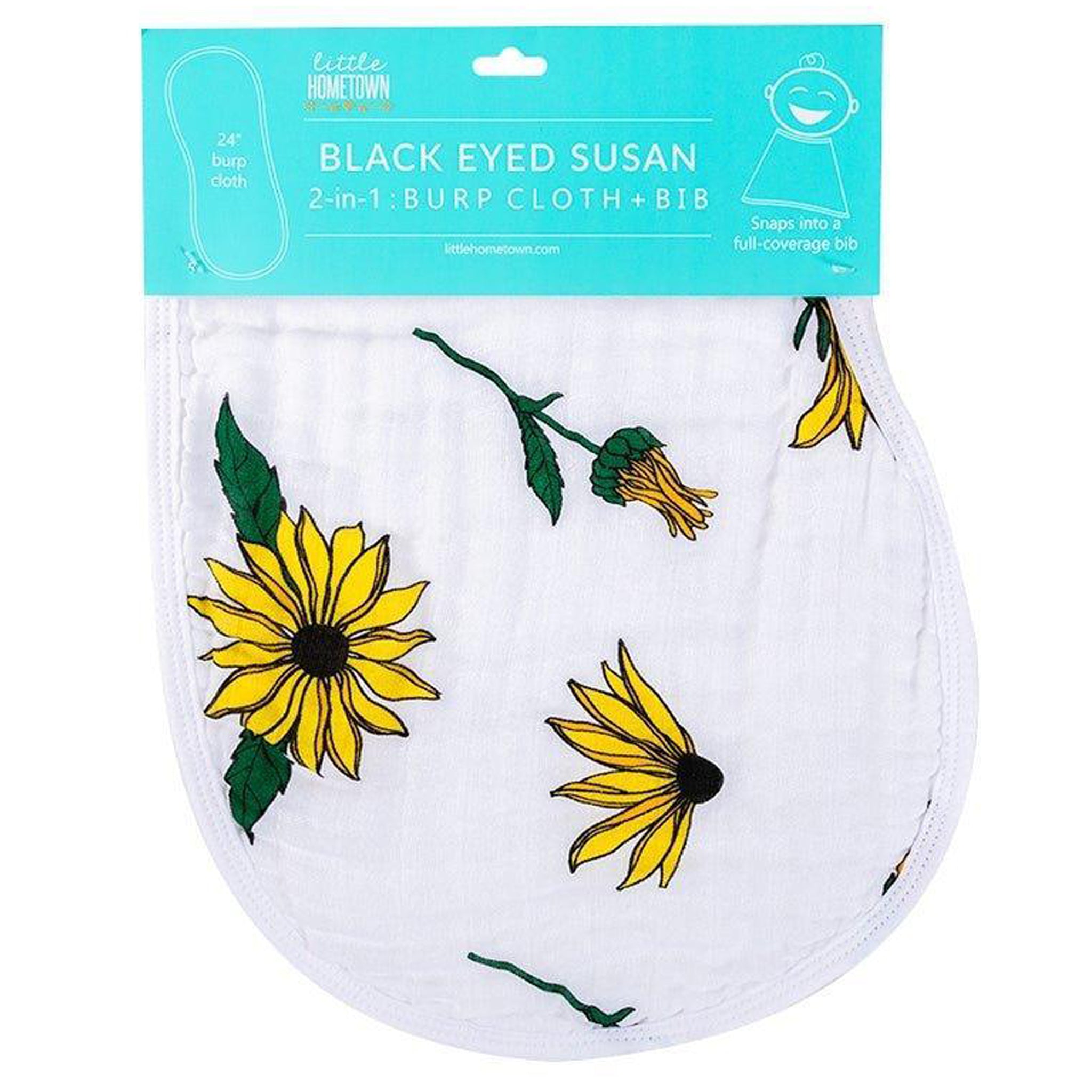 Black Eyed Susan Baby 2-in-1 Burp Cloth and Bib – The Maryland Store