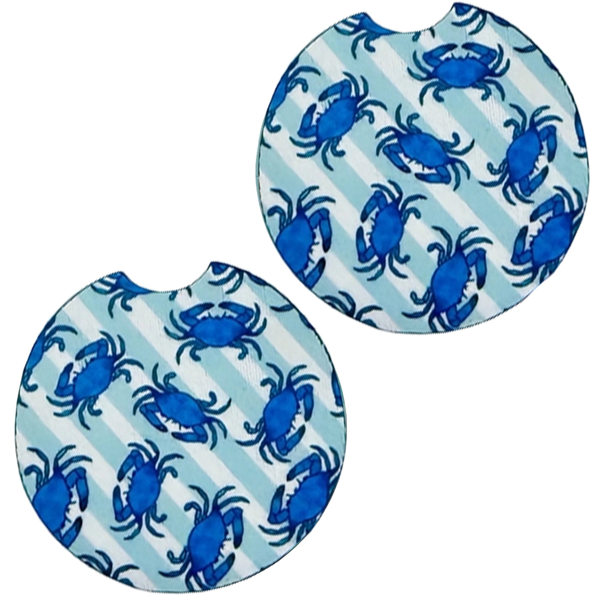 Blue Crab Striped Car Coasters Set of 2 – The Maryland Store
