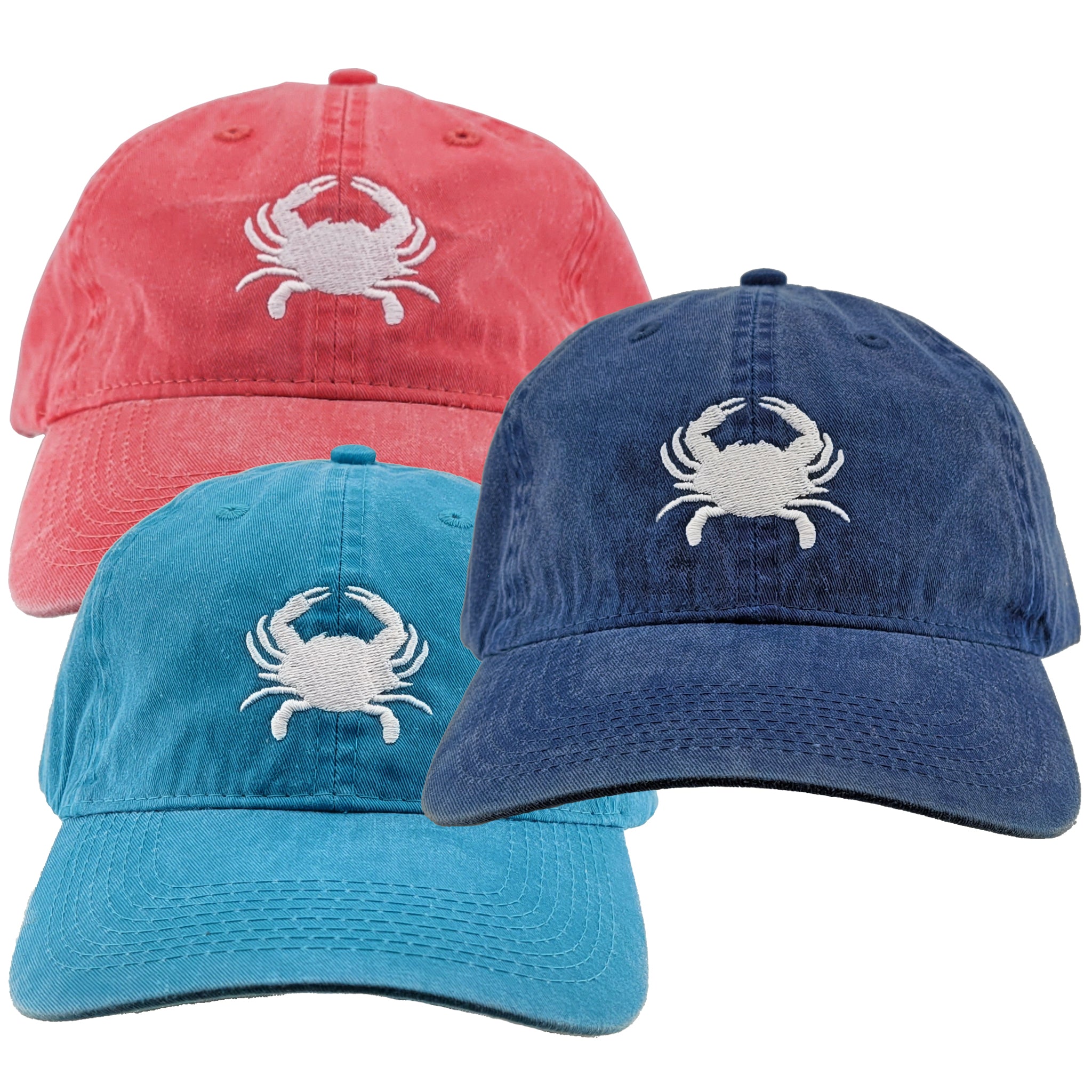 Embroidered White Crab Baseball Hat Assorted Colors – The Maryland Store