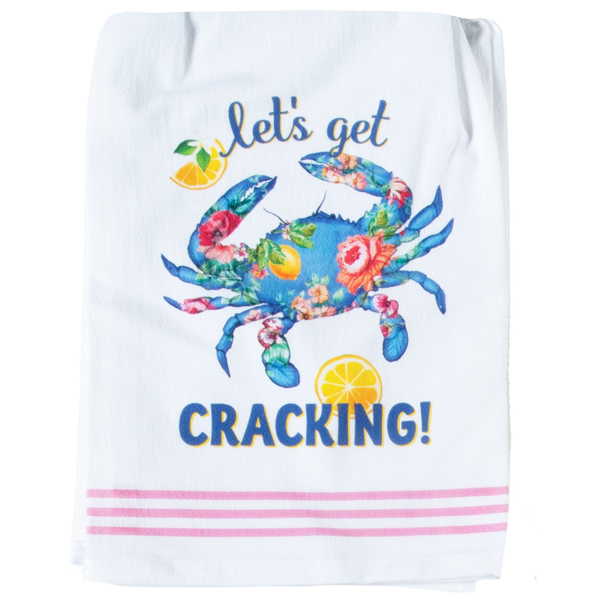 Floral Crab Let's Get Cracking Kitchen Towel – The Maryland Store