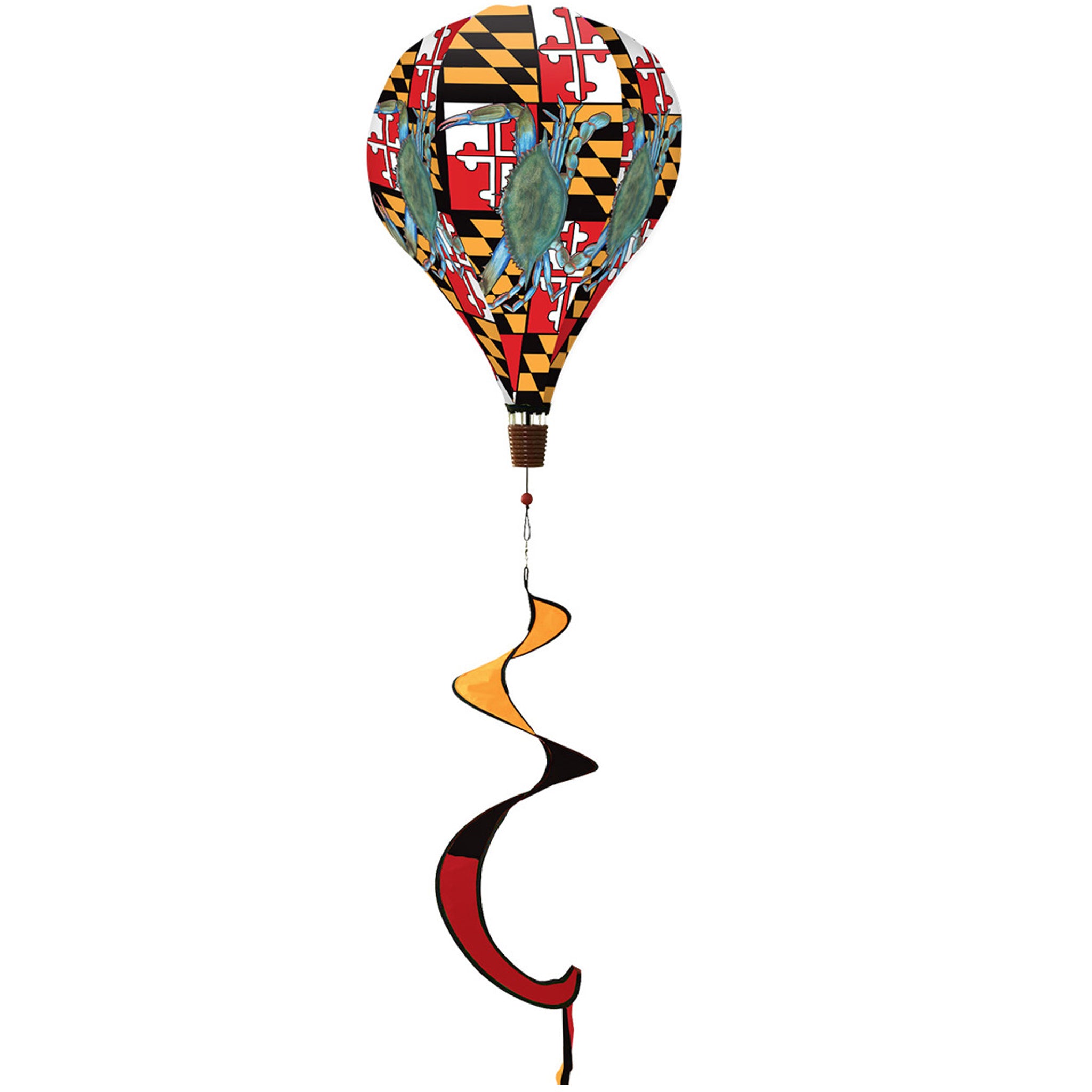 Maryland Flag with Natural Crab Hot Air Balloon Wind Twister – The ...