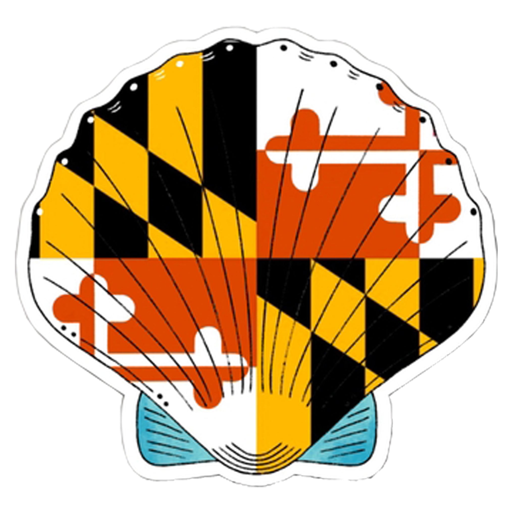 Maryland Flag Shell Vinyl Sticker – The Maryland Store