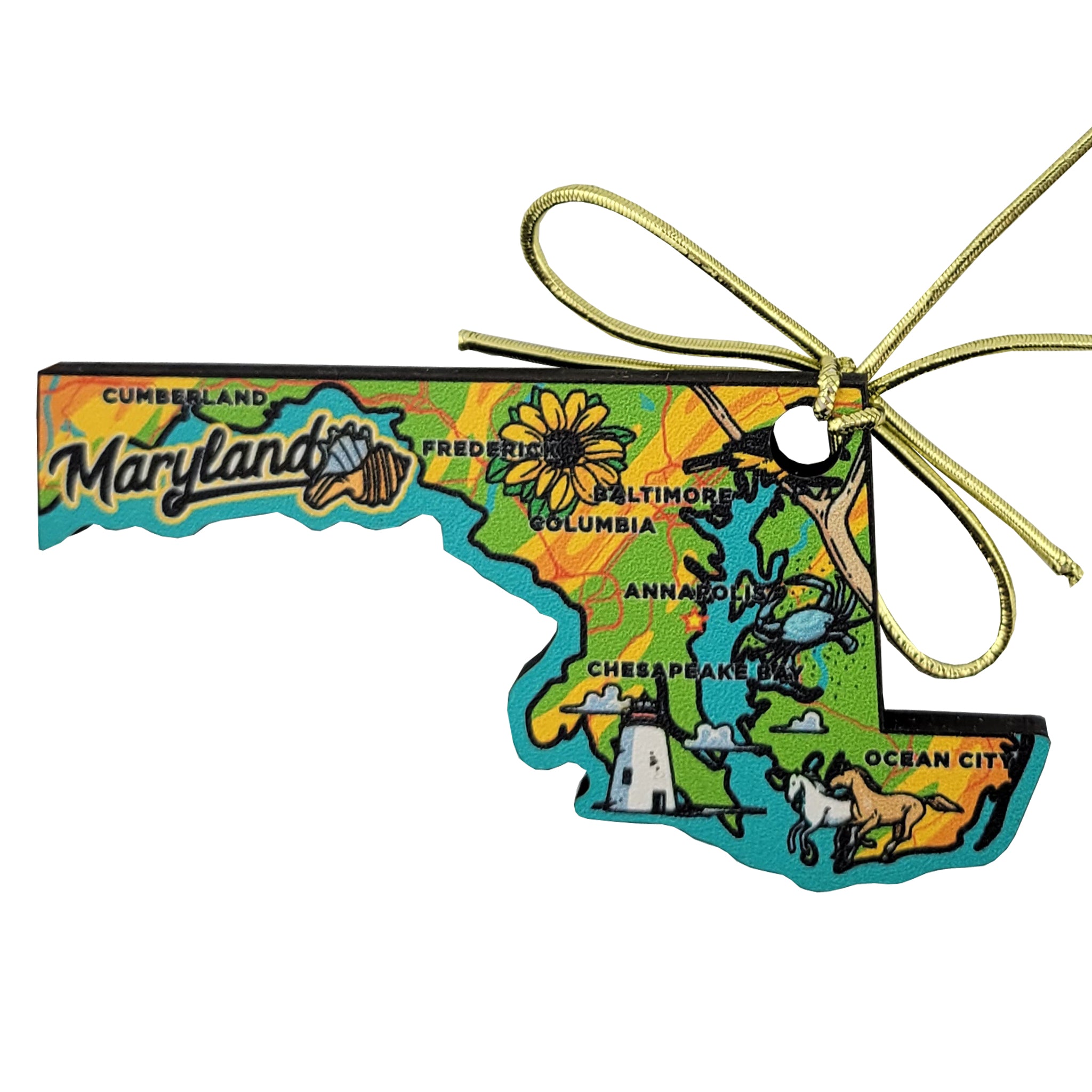 Maryland Icons Map Ornament – The Maryland Store