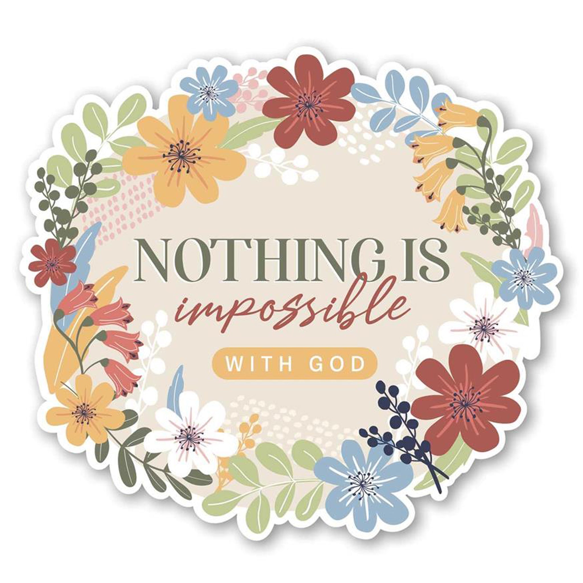 Nothing Is Impossible With God Floral Vinyl Sticker – The Maryland Store